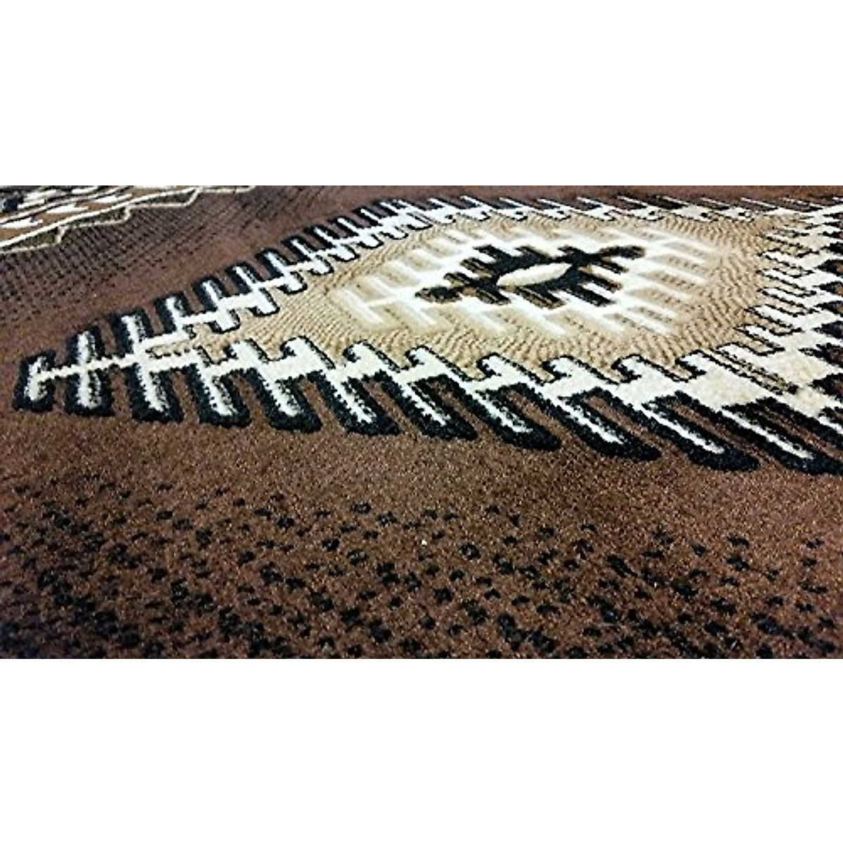 Southwest Native American Round Indian Kingdom Chocolate Brown Design D143 (4 Feet X 4 Feet)