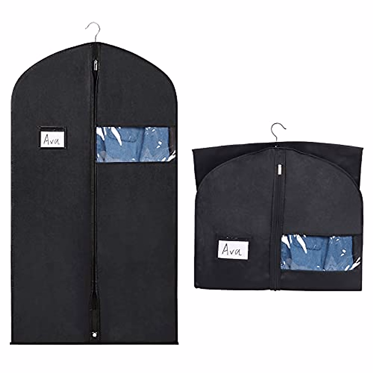 Zilink Garment Bag Suit Bags for Storage and Travel 43"/50" Suit Cover for Closet with ID Card Holder for Suit T-Shirt Coat Jacket Dresses (Set of 5)