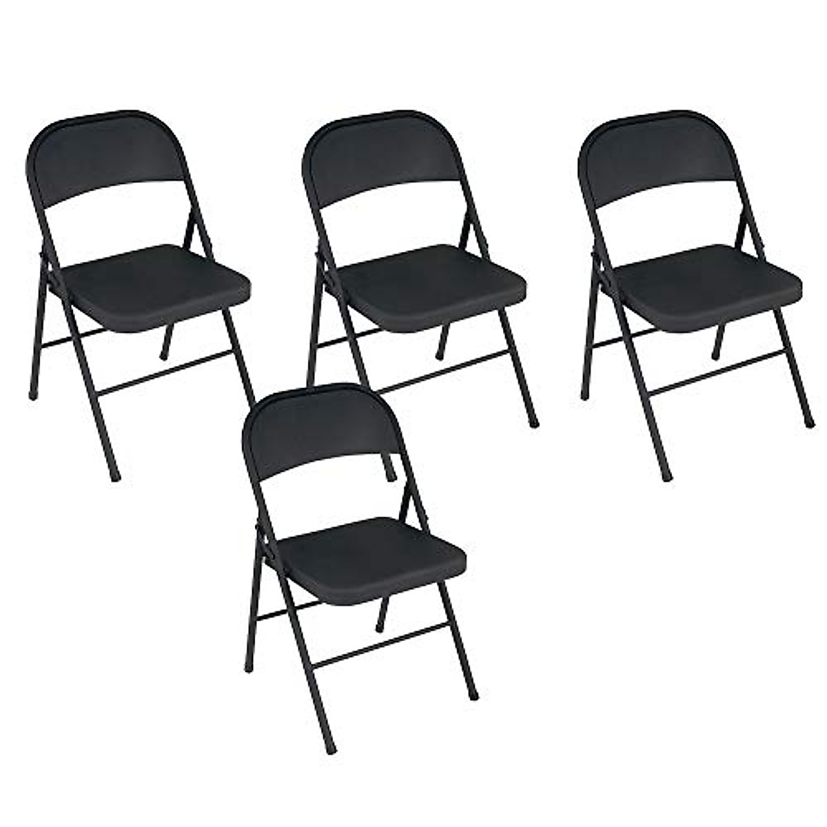 Cosco Black, Steel Folding Chair, 4 Pack