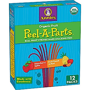 Annie's Organic Fruit Peel-A-Parts Fruit Snacks, Strawberry and Fruit Punch, 12 packs, 6.7 oz.