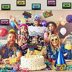 80s Party Favors Decorations 80s Straws 24pcs 80s Party Supplies Reusable 80s Plastic Straws for 80s Birthday Party, Back to 80s, Retro, Neon, Hip Hop Party Decorations Favors