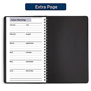 AT-A-GLANCE 2024 Daily Planner, DayMinder, Quarter-Hourly Appointment Book, 5" x 8", Small, Black (G1000024)