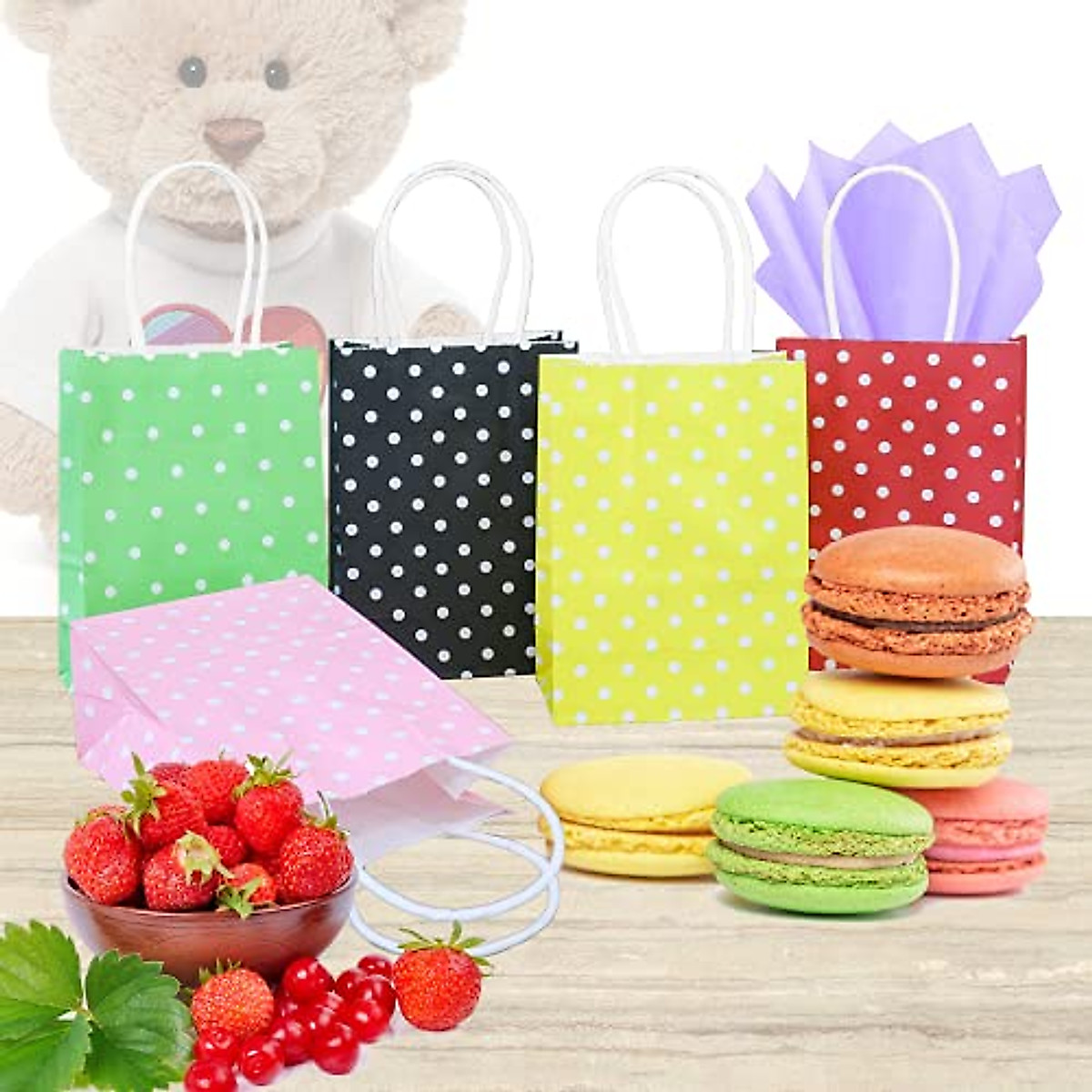 ADIDO EVA 25 PCS Gift Bags Mini Black Paper Bags with Handles for Party Supplies (6 x 4.3 x 2.3 In)