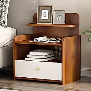 Koifuxii Mid Century Modern Nightstand,Small Nightstand,Nightstand with Drawer,Wood Nightstand,Storage End Table,Night Table for Bedroom,Brown