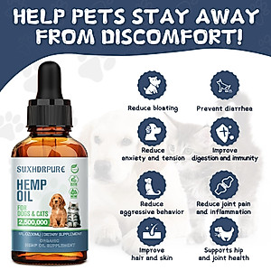 Natural Oil for Dogs and Cats - Natural Oil Drops with Omega Fatty Acids - Hip and Joint Support and Skin Health 240320015