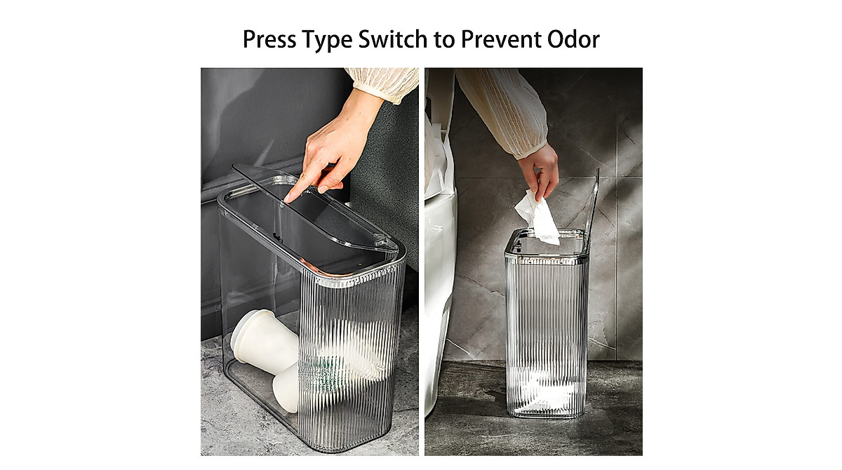 Aiabaleaft Transparent Trash Can - Stylish & Practical