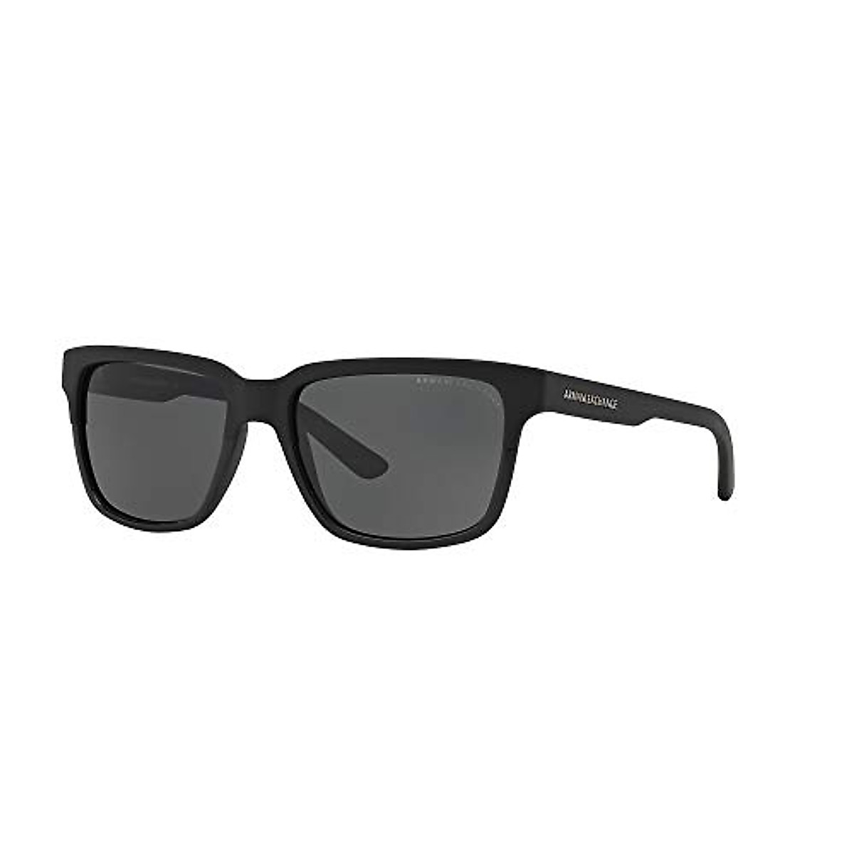A|X ARMANI EXCHANGE Men's AX4026S Square Sunglasses, Matte Shiny Black/Grey, 56 mm