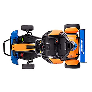 DAKOTT McLaren Electric Go Kart for Kids Ages 6-12, Up to 154 lbs, 24V 4-Wheel Electric Go Cart, 5-9 MPH Speed W/Drift Function, Orange, Large