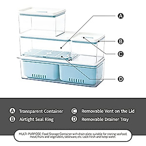 Storage Containers Fridge Organizer for Vegetable Fruit Veggie and Berry Refrigerator Organizer Bins with Lids Produce Saver 3 Packs Pink