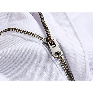 QIMYUM Mens Ripped Jeans, Distressed Destroyed Slim Fit Straight Leg Denim Pants (40, white7021)