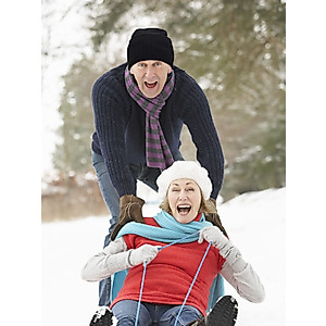 SATINIOR 1-Hole Knitted Full Face Cover Ski Mask, Adult Winter Balaclava Warm Knit Full Face Mask for Outdoor Sports Black, 38 x 22 cm/ 14.96 x 8.66 inches