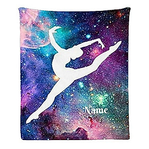 CUXWEOT Custom Blanket with Name Text Personalized Music Dance Galaxy Soft Fleece Throw Blanket for Gifts (50 X 60 inches)