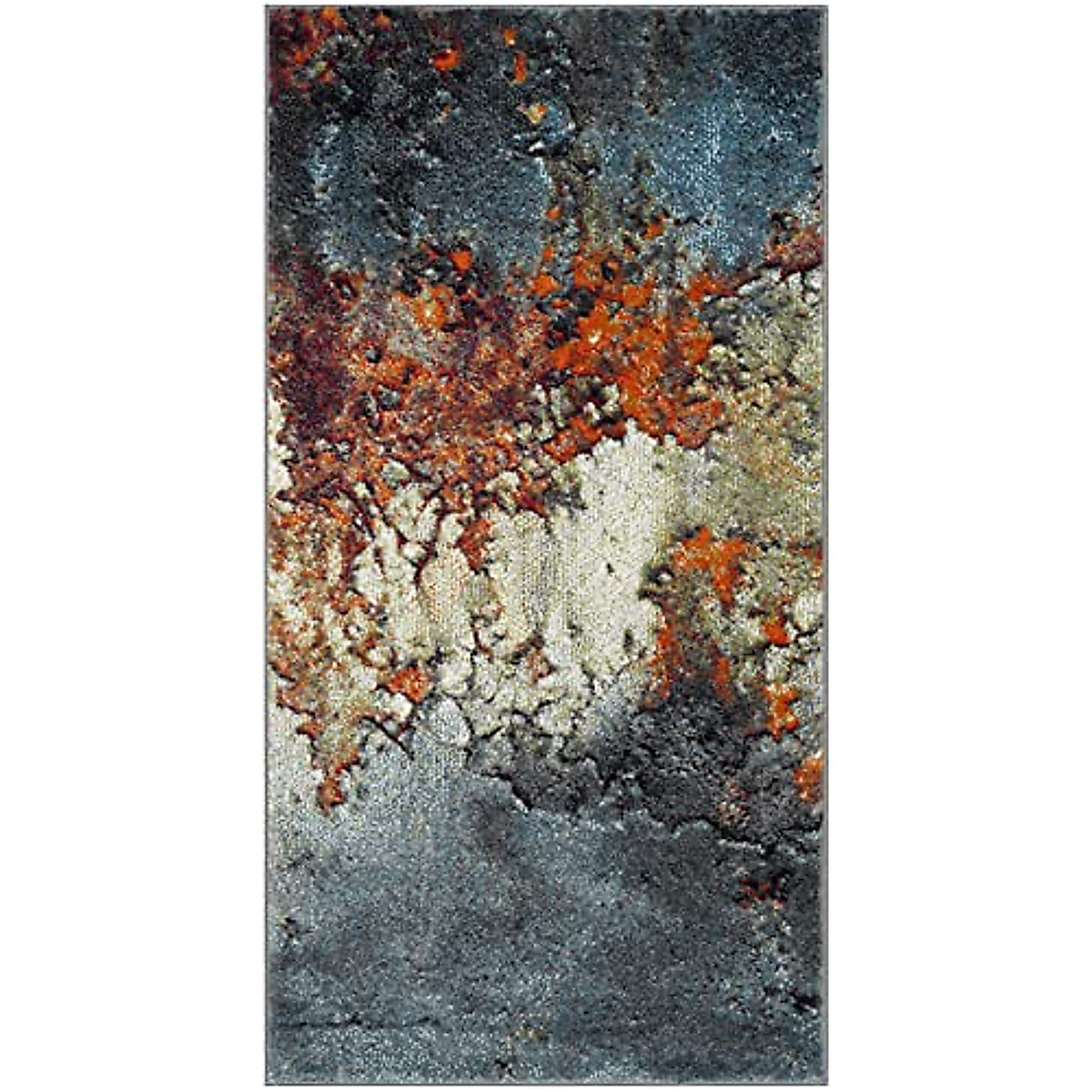 SAFAVIEH Glacier Collection 2'7" x 5' Blue/Multi GLA125B Modern Abstract Non-Shedding Living Room Bedroom Area Rug