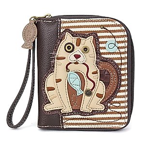 Chala Handbags Cat Generation II Zip-Around Wristlet Wallet, Cat Mom Cat Lovers
