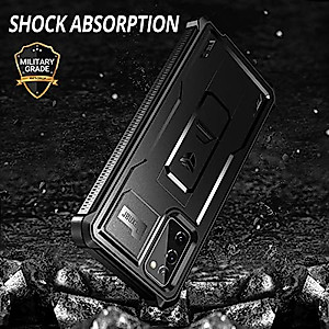 Dexnor for Samsung Galaxy Note 20 5G Case, [Built in Screen Protector and Kickstand] Heavy Duty Military Grade Protection Shockproof Protective Cover for Samsung Galaxy Note 20 Black