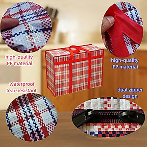 3 pack Woven Moving Storage Bags - Waterproof, Tear-Resistant, Foldable with Dual Zipper - Sizes: 132L, 103L, 58L - For Moving, Office, Bedroom, College Dorm, and Outdoor Use