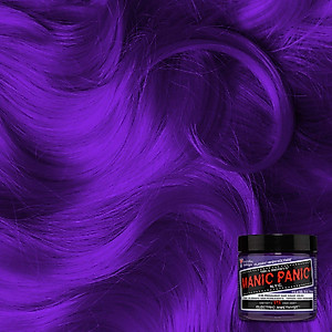 MANIC PANIC Electric Amethyst Purple Hair Dye - Classic High Voltage - Semi Permanent Bright Purple Hair Color With Violet And Blue Undertones - Vegan, PPD & Ammonia Free (4oz)