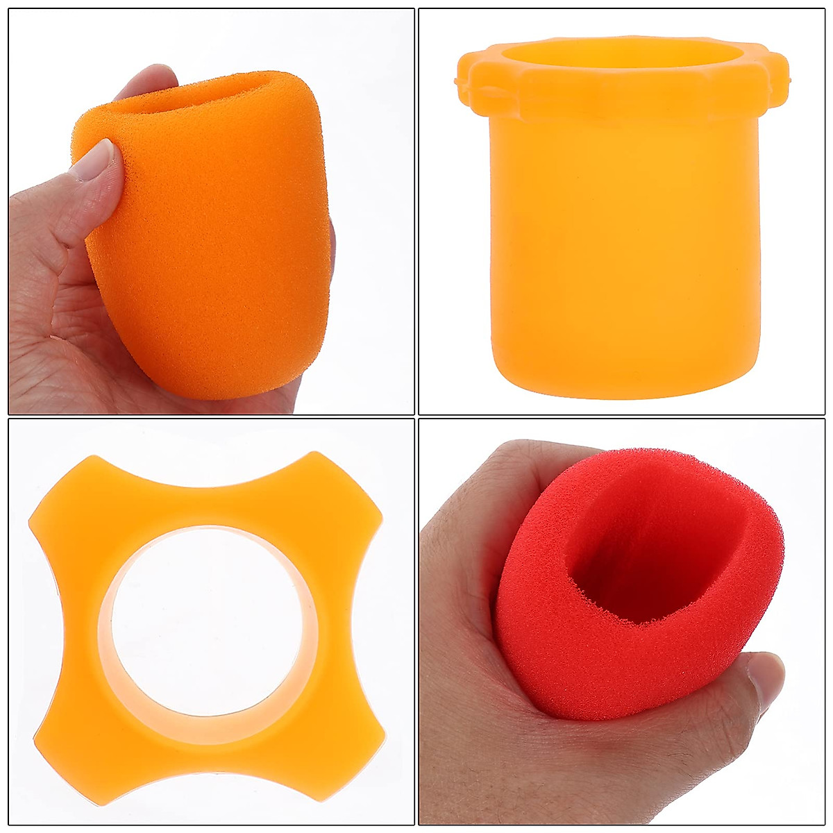 EXCEART 5pcs Handheld Microphone Windscreen Foam Cover 5pcs Microphone Protection Rings Silicone 5pcs Ring Bottom Rod Sleeve Holder for KTV Device