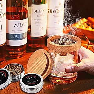 Cocktail Smoker, Seqissur Old Fashioned Smoker Kit with 4 Flavors Wood Chips for Whiskey/Drink/Bourbon, Gift for Men/Whiskey Lover