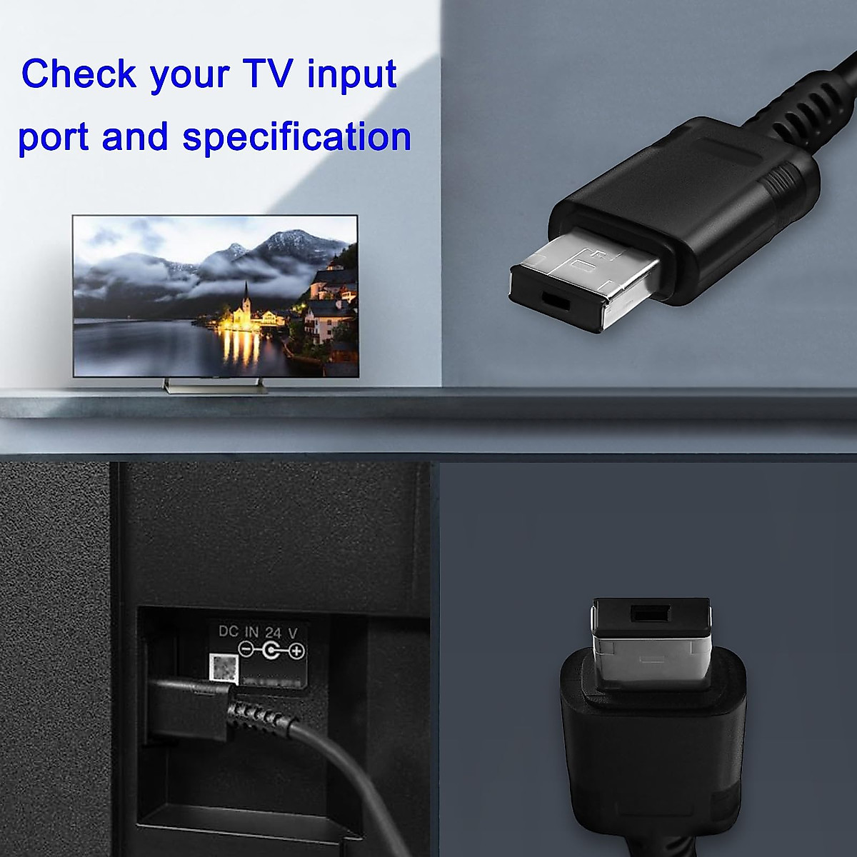 JUYOON 24V 10A Charger Power Cord for acdp-240e02 acdp-240e01 Sony 65X900E 65X905E 65X930D 65X930D XBR-65X900E XBR-65X937D XBR-55X930E XBR-55X930D Smart LED TV