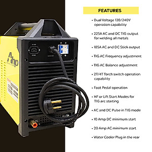 New 2024 AHP Alpha-TIG 225Xi 200 Amp IGBT AC/DC Pulse TIG/Stick Welder 110v/220v Dual Voltage