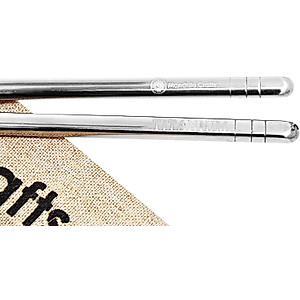 Mandala Crafts Titanium Chopsticks with Case – Titanium Travel Chopsticks with Case – Dishwasher Safe Titanium Square Chopsticks 1 Pair