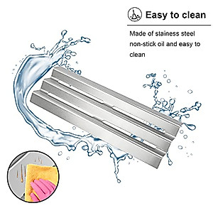 Derurizy Grill Heat Plate for Napoleon LEX485/605/730 LE LD485 Series Gas Grill Models S81001, Stainless Steel Heat Plate Tent Shields, Burner Cover Flame Tamer, 16 1/2", Pack of 4