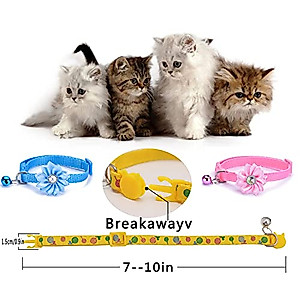 12/16 PCS Cute Cat Collars Breakaway with Bell for Boy Cats and Girl Cats Gifts