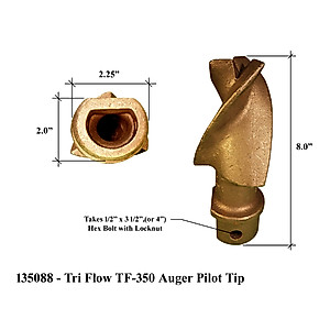Pengo Tri Flow TF-350 Auger Pilot Tip. fits PTO Agressor, Tri Max, and Various Augers, 135088 (2)