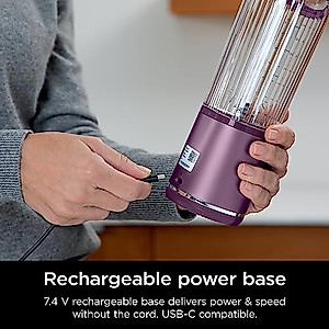 Ninja BC151PR Blast Portable Blender, Cordless, 18oz. Vessel, Personal Blender-for Shakes & Smoothies, BPA Free, Leakproof Lid & Sip Spout, USB-C Rechargeable, Dishwasher Safe Parts, Passion Fruit