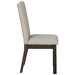 Signature Design by Ashley Dellbeck Contemporary Upholstered Channel Stiched Dining Chair, 2 Count, Beige
