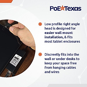 PoE Texas PoE Power and Ethernet Adapter for Apple Tablets and Phones for POS, Digital Signage, & More - 802.3af POE to 5 Volt Splitter - Extends Charging & Data Delivery Up to 328 Feet