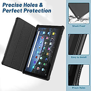 Fire HD 10 Tablet Case, Amazon Kindle Fire 10 Case, Ubearkk Folding Shell Stand Auto Wake/Sleep Protective Cover Case for All New Fire HD 10 & 10 Plus Tablet (11th Generation 2021 Release)
