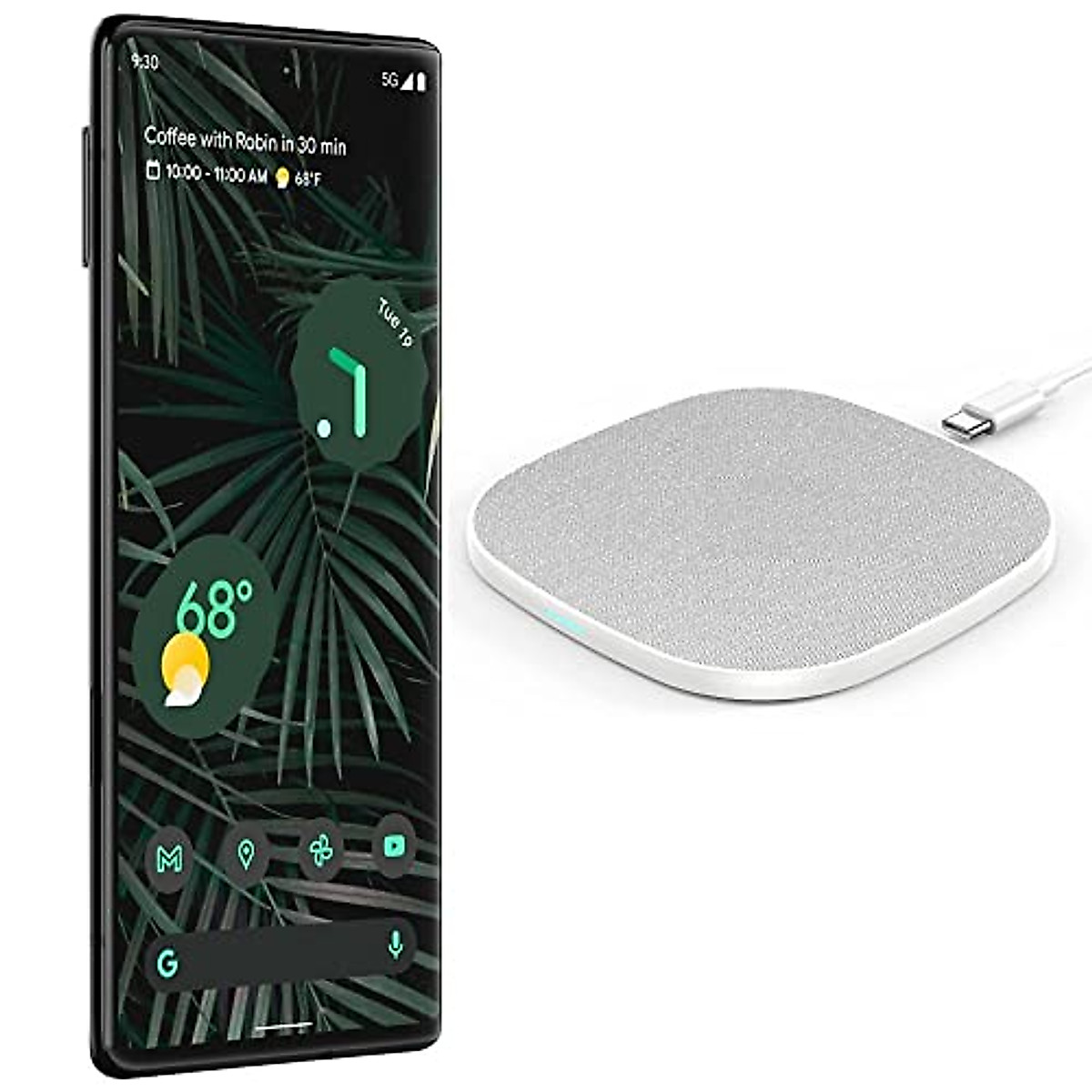 Google Pixel 6 Pro 5G (128GB, 12GB) 6.71" AMOLED 120Hz, 4K Camera (Fully Unlocked for Verizon, T-Mobile, AT&T, Global) International Model G8VOU (w/ 25W Charge Cube & Fast Wireless Charger)(Black)