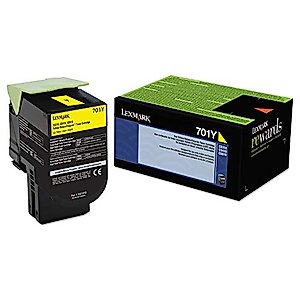 Lexmark 70C10y0 Toner Cartridge (701Y), Yellow - in Retail Packaging