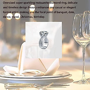 MJJLT Super Flash Diamond Ring， Bridal Set Elegant Rings Women Wedding Engagement Fashion Jewelry，Full Shiny Cubic Zircon Female Ring-No.8