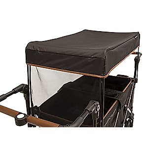 Delta Children Hercules Stroller Wagon for 2 Kids Versatile Stroller Wagon with Canopy, Push/Pull Handles, Cup Holders and Storage Pockets Compact Fold is Great for Travel, Black