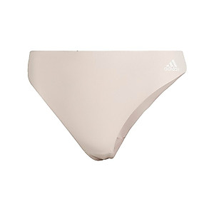 Adidas Women's Micro Flex Thong Panty Underwear, Peach Whip/White, X-Large