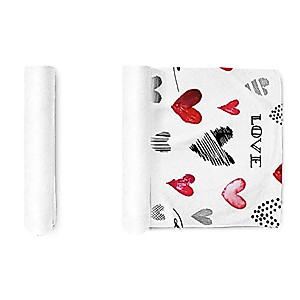 My Little Nest Watercolor Hearts on White Hand Towels Soft Bath Towel Absorbent Kitchen Fingertip Towel Quick Dry Guest Towels for Bathroom Gym Spa Hotel and Bar 30 x 15 Inch