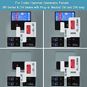 Generator Interlock Kit Compatible with Eaton Cutler Hammer BR SERIES 150 and 200 amp Panels, Generator Horizontal Electrical Interlock Kit, 1 1/4-1 7/16 inches Spacing Between Main and Branch Breaker