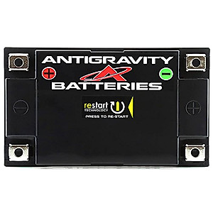 Antigravity ATZ-10-RS Lithium Ion Battery with BMS and Re-Start Technology - 360cca 2.3 Pounds 10Ah Lightweight Motorcycle Battery - Replaces YTZ10S - YTZ12 - YTZ14 - YTX9 - YTX7A-BS - YT12A-BS
