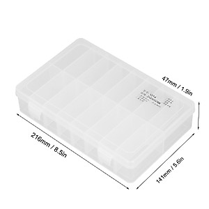 16 Compartment Organizer Box, 16 Compartment Clear Parts Box Adjustable Jewelry Organizer Container, Hooks & Hangers
