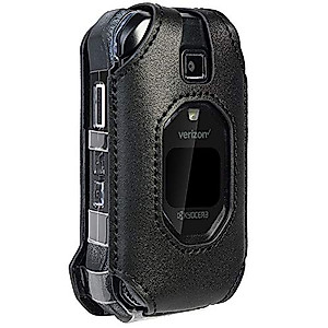 BELTRON Leather Fitted Case for Kyocera DuraXV Extreme E4810, DuraXV Extreme+ E4811 Verizon Flip Phone - Features: Rotating Belt Clip, Screen & Keypad Protection, Secure Fit