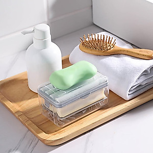 iplusmile Box Soap Box Foaming Soap Dispenser Laundry Soap Dispenser Dish Soap Dispenser Soap Bar Holder Soap Dish Kitchen Soap Dispenser Bar Soap Travel Plastic Makeup Household
