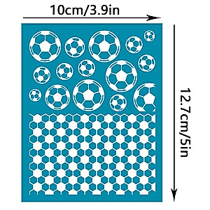 OLYCRAFT 4x5 Inch Clay Stencils Soccer Pattern Silk Screen for Polymer Clay Sports Theme Silk Screen Stencils Mesh Transfer Stencils Football Mesh Stencil for Polymer Clay Jewelry Making