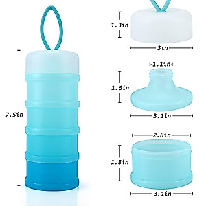 Accmor 2pcs Baby Milk Powder Formula Dispenser, Formula Dispenser On The Go, Stackable Formula Container for Travel, Non-Spill Baby Snack Storage Container, BPA Free