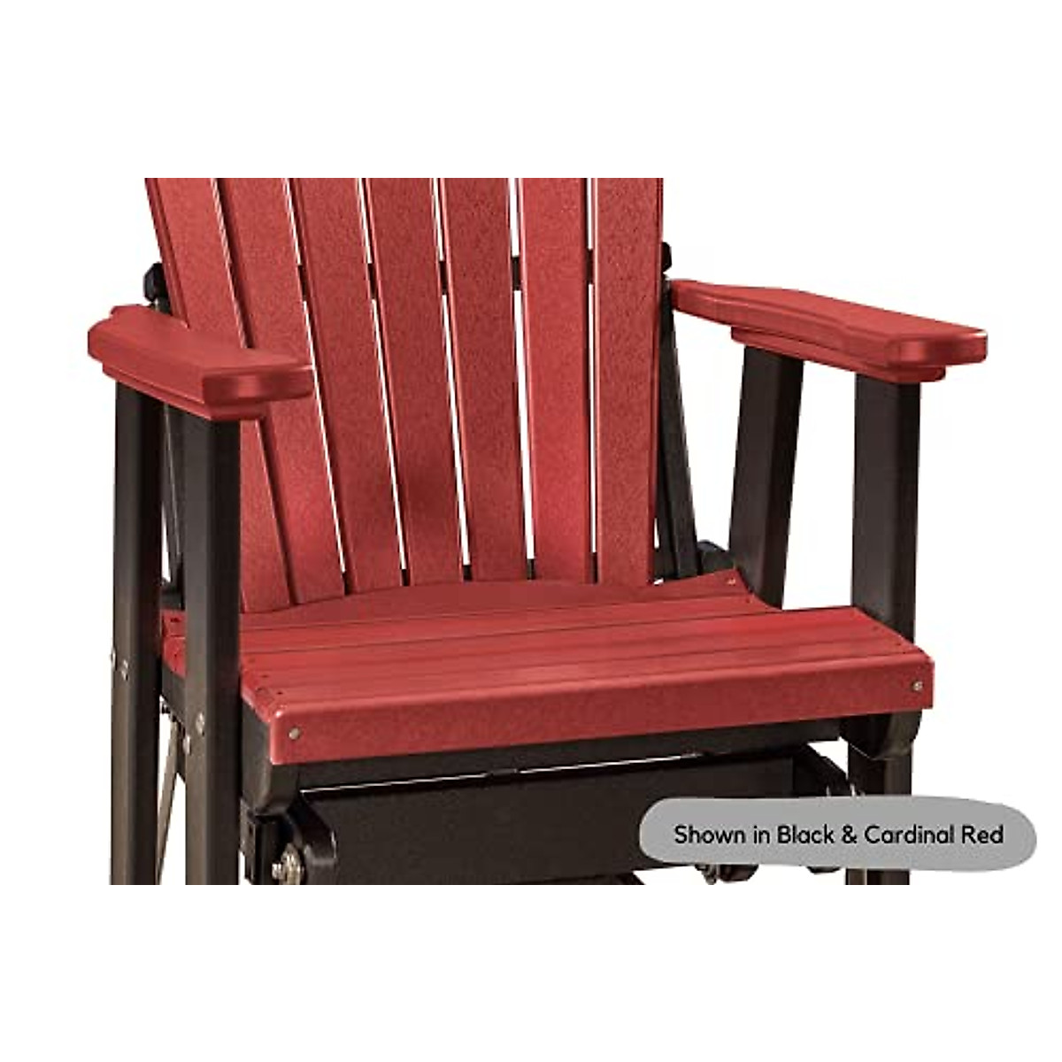 DutchCrafters Slat Fan Back Poly Adirondack Swivel Glider Outdoor Patio Chair (Tudor Brown & Weatherwood)