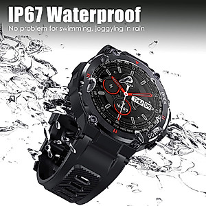 Smart Watch for Men Outdoor Waterproof Military Tactical Sports Watch Fitness Tracker Watch with Heart Rate Monitor Pedometer Sleep Tracker Compatible with iPhone Samsung NO Bluetooth Calling