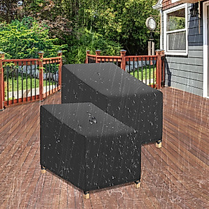 Patio Chair Covers for Outdoor Furniture Waterproof 2 Pack, Lawn Chair Covers Heavy Duty Oxford Cloth, Large Covers for Lounge Lawn Deep Seat Black 38.2"Wx 31"D x 29"H (Black, 34"Wx 34"D x 32"H)