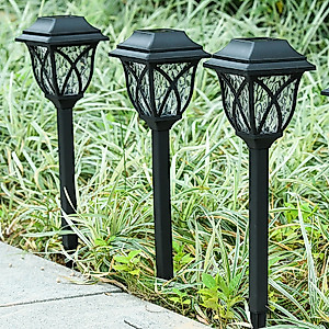 keeda Solar Pathway Lights Outdoor Waterproof Modern Style Design Solar Landscape Light for Outside Garden Yard Walkway Sidewalk Driveway (Multicolor, Pack of 4)